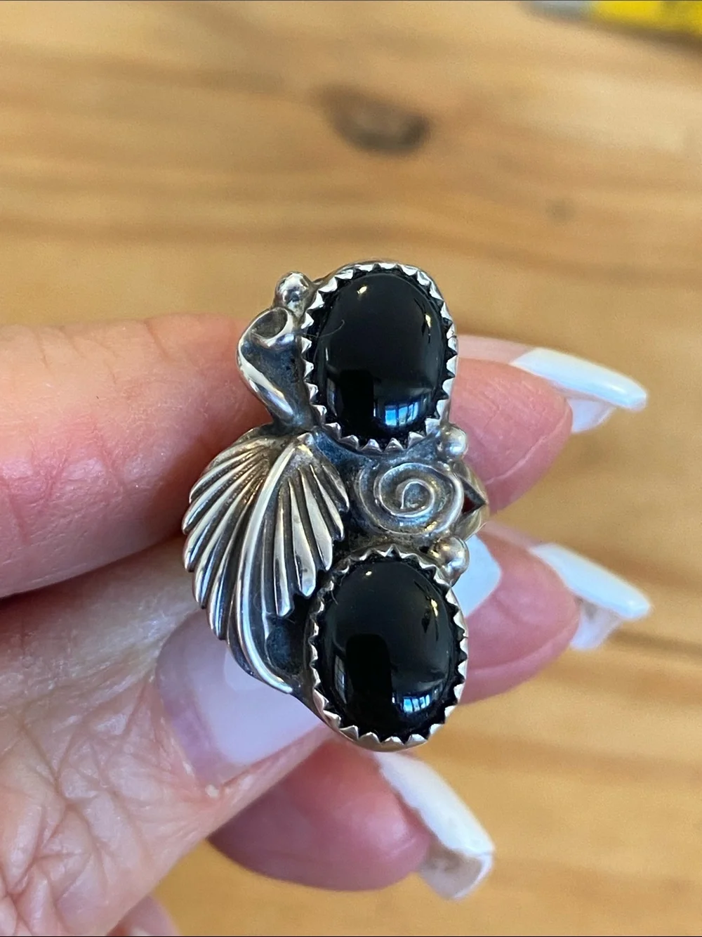 Jewelry | Sterling Silver Black Onyx Double Stone Statement Ring | Poshmark